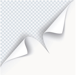 Page curl corner fold with shadow on a blank sheet