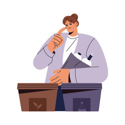 People separate garbage sorting trash Royalty Free Vector