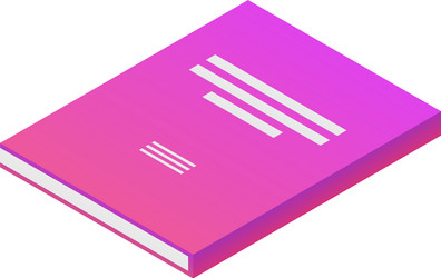 Pink book isometric icon Royalty Free Vector Image