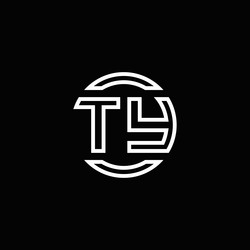 Ty logo monogram shield shape with crown design Vector Image