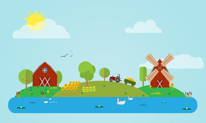 Cartoon farm Royalty Free Vector Image - VectorStock