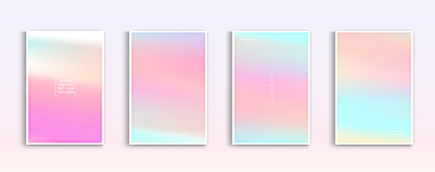 Pastel gradient backgrounds set soft tender white Vector Image