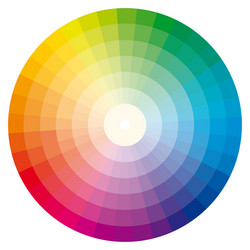 Color theory colour tones wheel complementary Vector Image