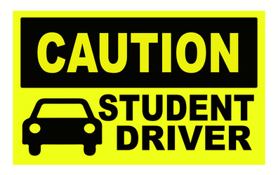 Student driver magnetic car sign Royalty Free Vector Image