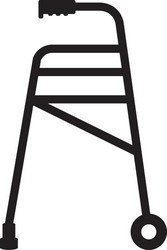 Walker support for disabled people doodle glyph Vector Image