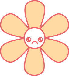 Beautiful sad flower kawaii cartoon Royalty Free Vector