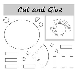 Diy worksheet color cut and glue on the paper Vector Image