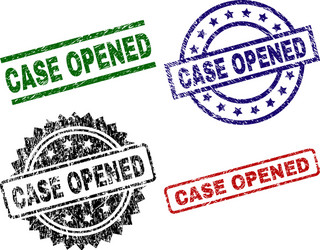Case opened rubber stamp Royalty Free Vector Image