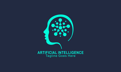 Virtual vision logo artificial intelligence Vector Image