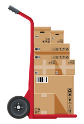 Barrow full boxes isolated on white Royalty Free Vector