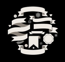 Collection of christmas vintage retro banners Vector Image