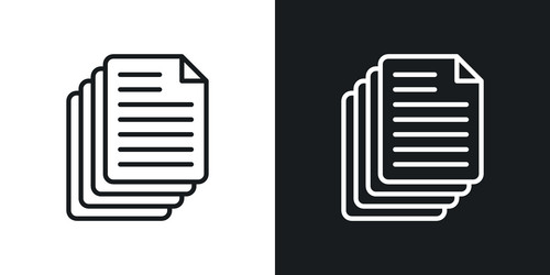 Document papers pile icon set office paperwork Vector Image