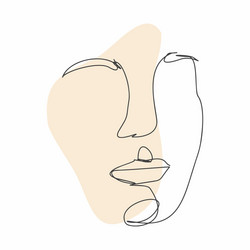Face line art painting sketch with Royalty Free Vector Image