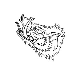 Hand drawn of wild boar silhouette Royalty Free Vector Image