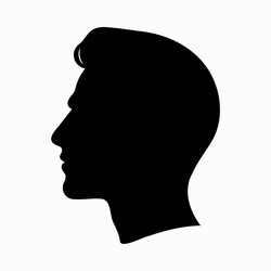 Human Head Silhouette - Black Shadow Royalty Free Vector