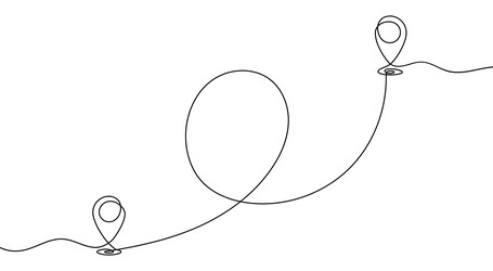 Map pin line background one line drawing Vector Image