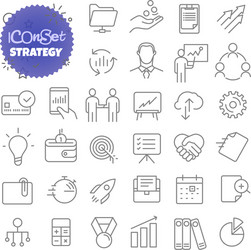 Outline icon set pictogram innovation Royalty Free Vector