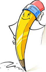 Smiling cartoon lead pencil Royalty Free Vector Image