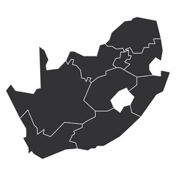 South africa - blank map provinces Royalty Free Vector Image