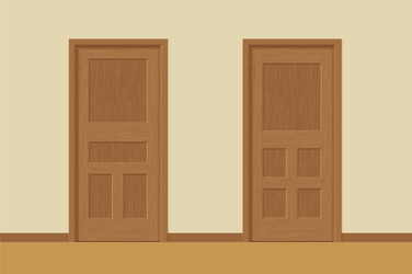 Textured wooden interior doors with door frames Vector Image