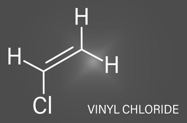 Vinyl chloride pvc chemical structure Royalty Free Vector