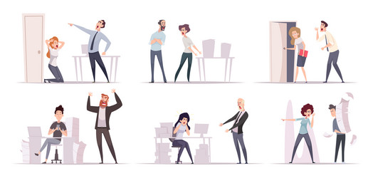 Business people quarrel angry office team Vector Image
