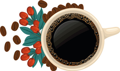 Black coffee representation Royalty Free Vector Image