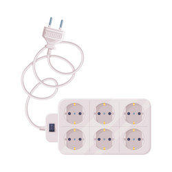 Extension cord or power extender with plug Vector Image