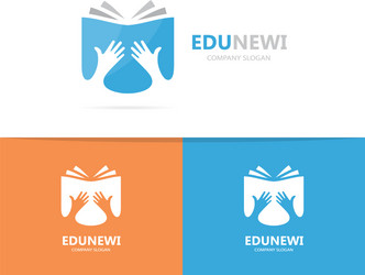 Hand and book logo combination arm Royalty Free Vector Image