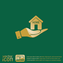Hand holding a house icon home sign Royalty Free Vector