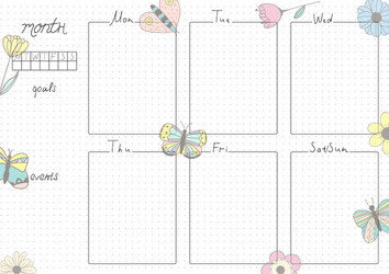 Printable a4 paper sheet bullet journal page Vector Image