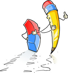 Smiling cartoon lead pencil Royalty Free Vector Image