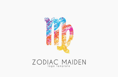 Zodiac maiden logo design maiden symbol logo Vector Image