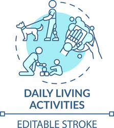 Daily living activities concept icon Royalty Free Vector