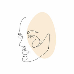 Face line art painting sketch with Royalty Free Vector Image