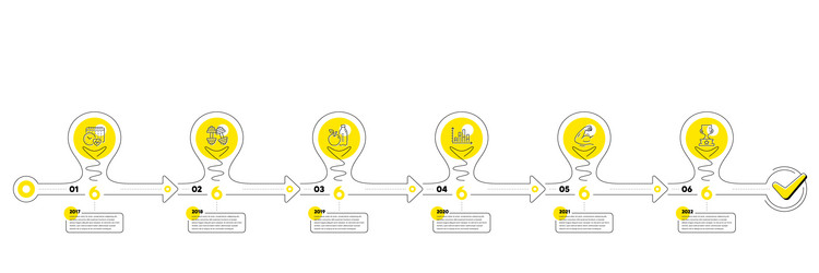 Gym infographic 6 steps timeline sport process Vector Image