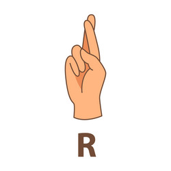Hand showing letter v sign language alphabet Vector Image