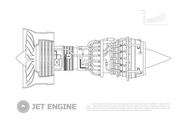 Jet engine of aircraft part the airplane Vector Image
