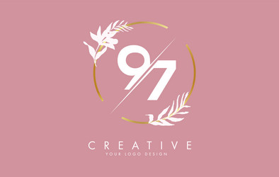 Creative number 97 9 7 logo with leading lines Vector Image