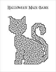 Black and white halloween ghost maze page Vector Image