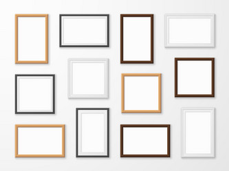 Gold and silver round frames set 3d realistic Vector Image