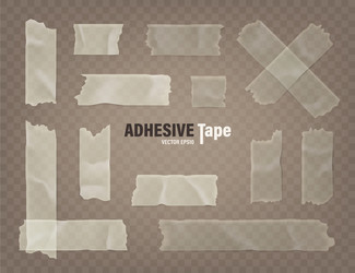 Transparent adhesive plastic cut tape patch Vector Image