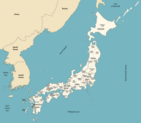 Travel map of japan Royalty Free Vector Image - VectorStock