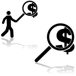 Two persons holding money cartoon stick figure Vector Image