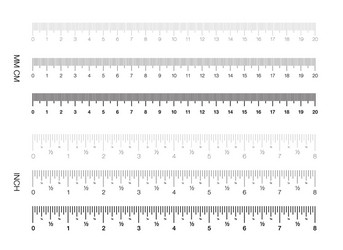Measurement scale with black marks ruler Vector Image