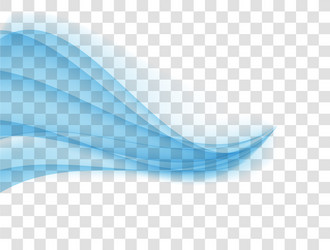 Abstract blue wave on transparent background Vector Image