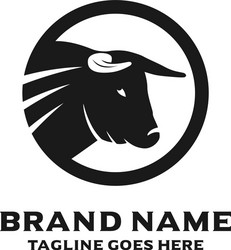 Bull head shield logo Royalty Free Vector Image