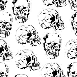 Hand-painted human skull Royalty Free Vector Image