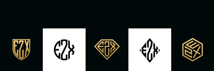 Initial letters exp logo designs bundle Royalty Free Vector