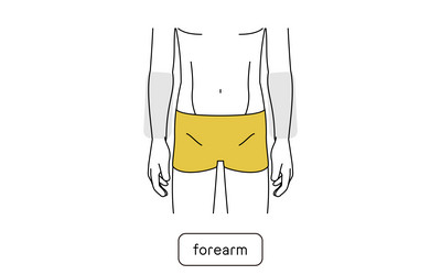 Mens hair removal area forearm Royalty Free Vector Image